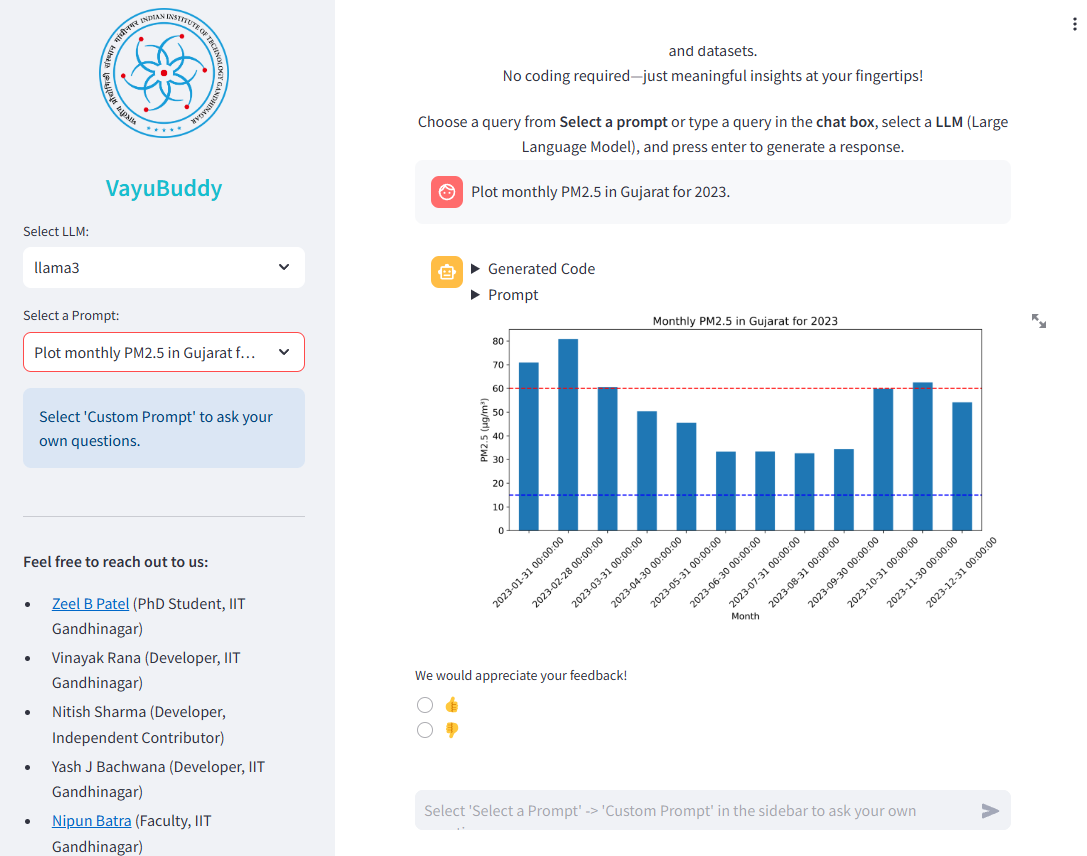 VayuBuddy: An LLM-Powered Chatbot to Democratize Air Quality Insights
